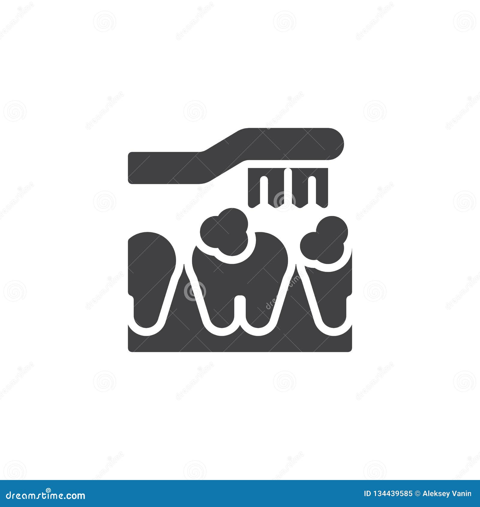 Tooth brushing vector icon stock vector. Illustration of mouth - 134439585