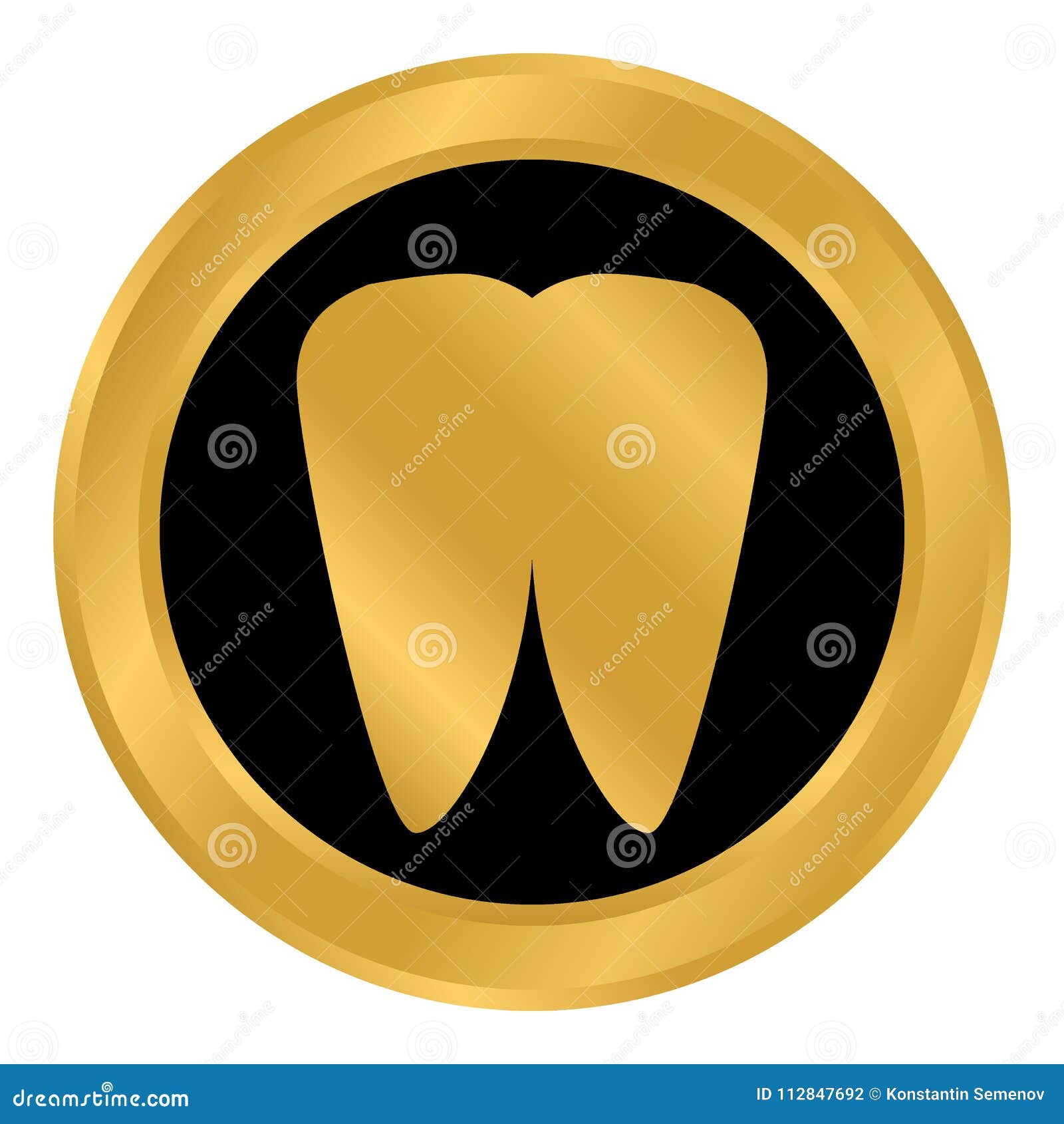 Tooth button on white. stock illustration. Illustration of root - 112847692