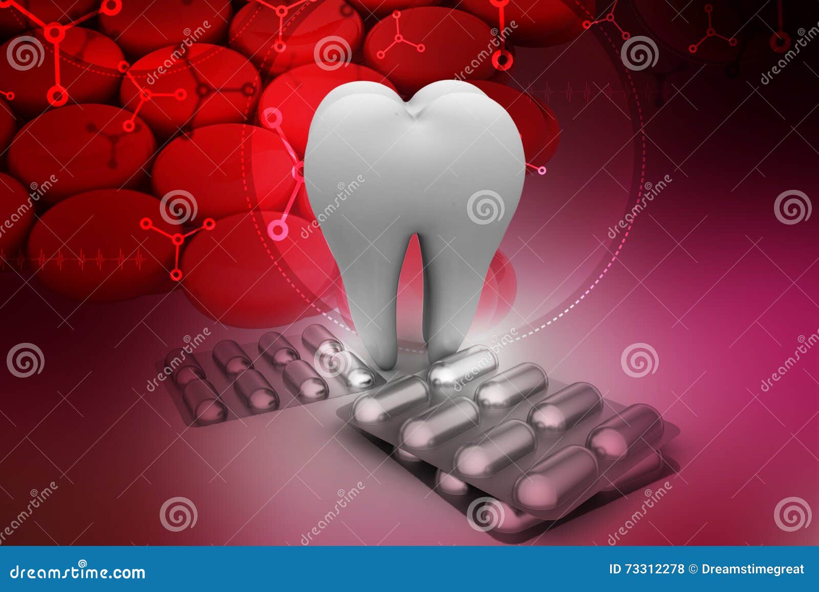 Tooth and capsule strip stock illustration. Illustration of medical ...