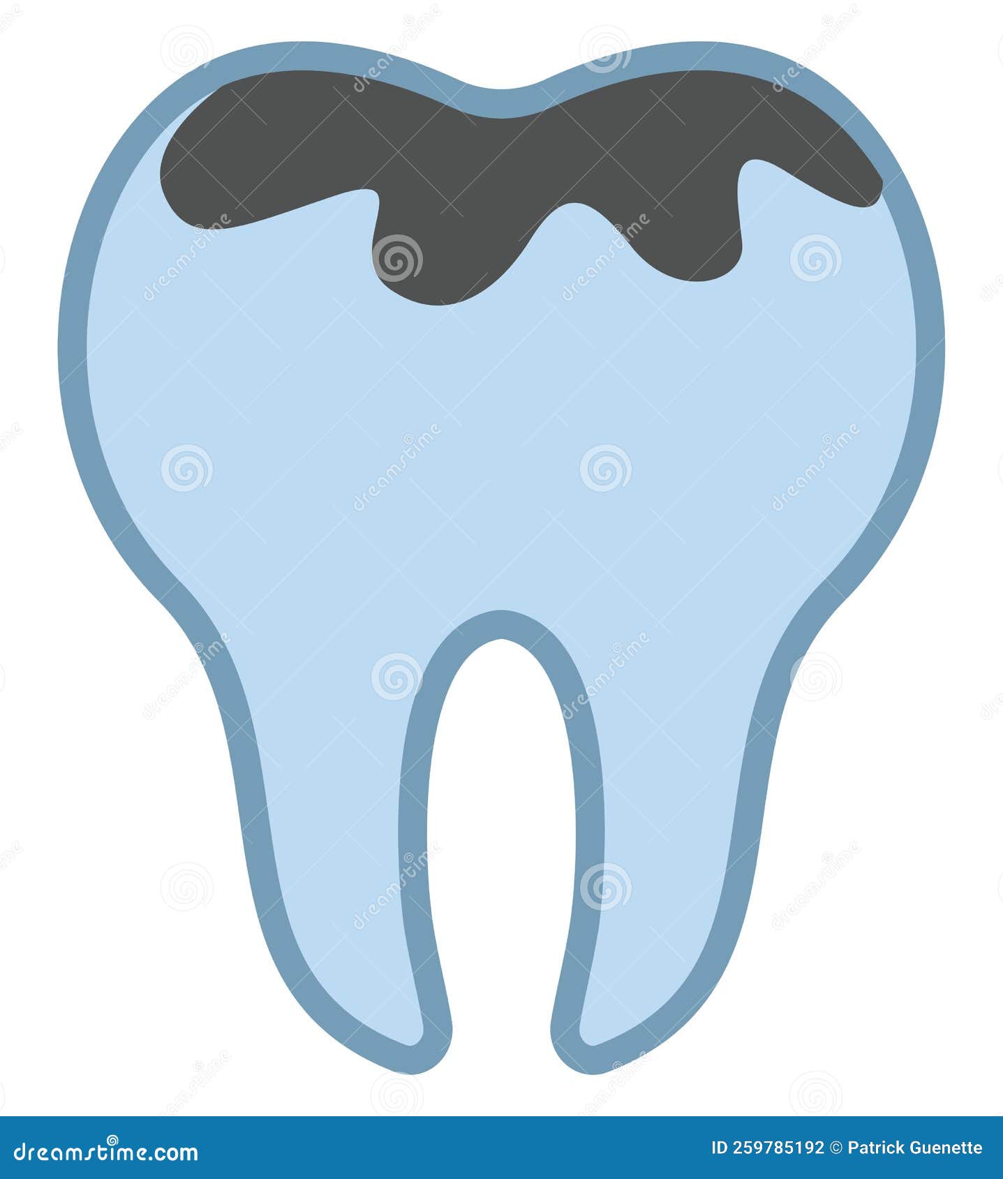 Tooth with caries, icon stock vector. Illustration of disease - 259785192