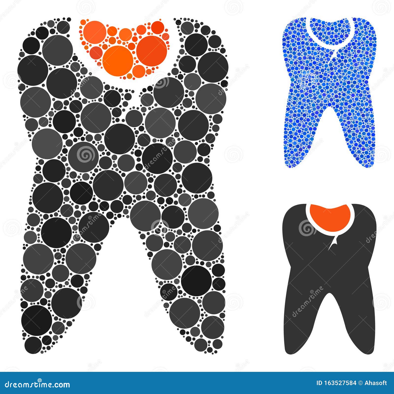 Tooth Caries Mosaic Icon of Circle Dots Stock Illustration ...