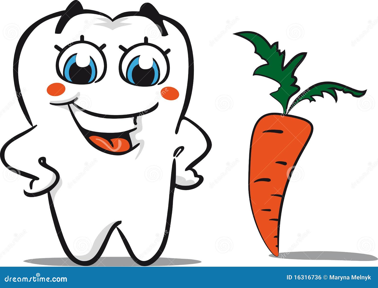 Tooth with carrot stock vector. Illustration of dentist - 16316736