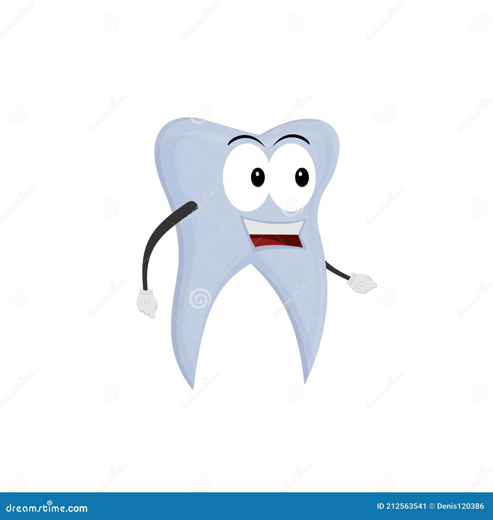 Tooth Cartoon Character, Vector Illustration Stock Vector ...