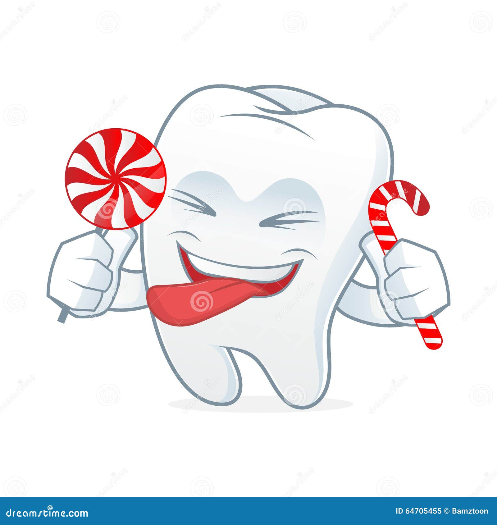 Tooth Cartoon Mascot Eat Candy Stock Vector - Illustration of cute ...