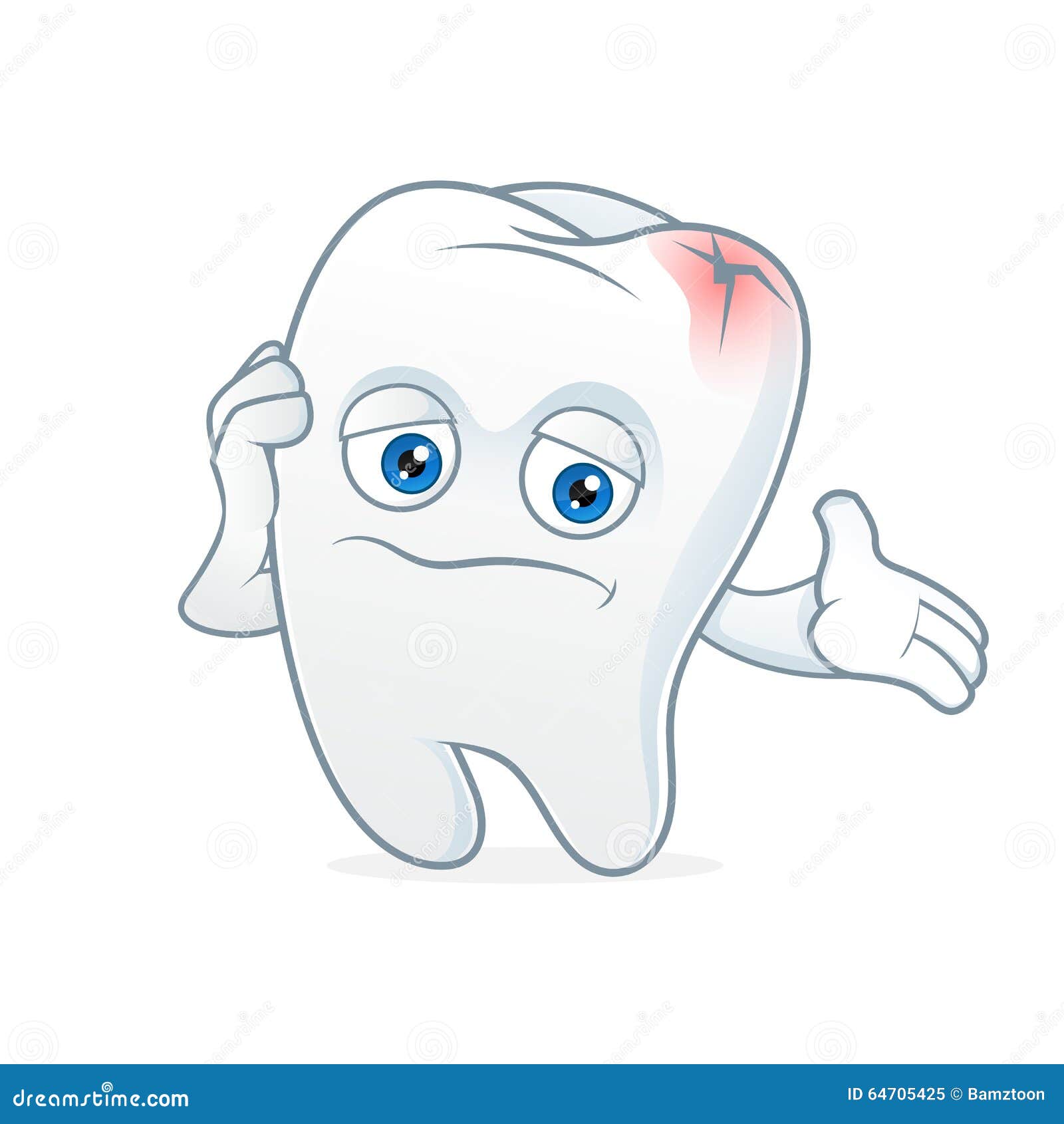 Tooth Cartoon Mascot Had Toothache Stock Vector - Illustration of ...