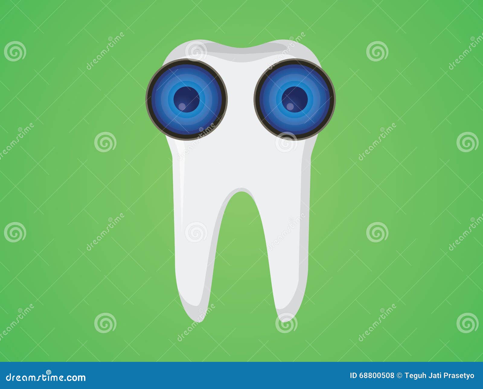 Tooth Cartoon with Two Eyes Stock Vector - Illustration of background ...