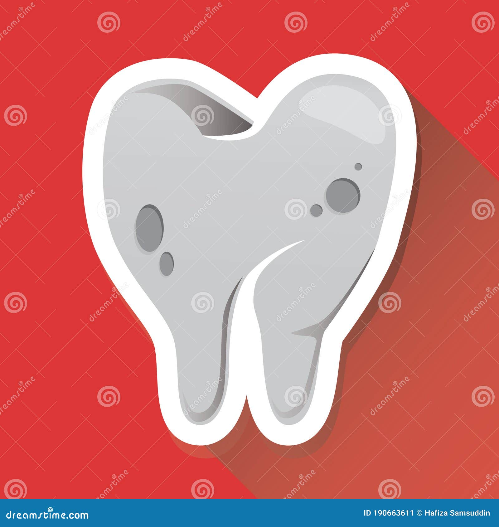 Tooth with Cavity Label. Vector Illustration Decorative Design Stock ...
