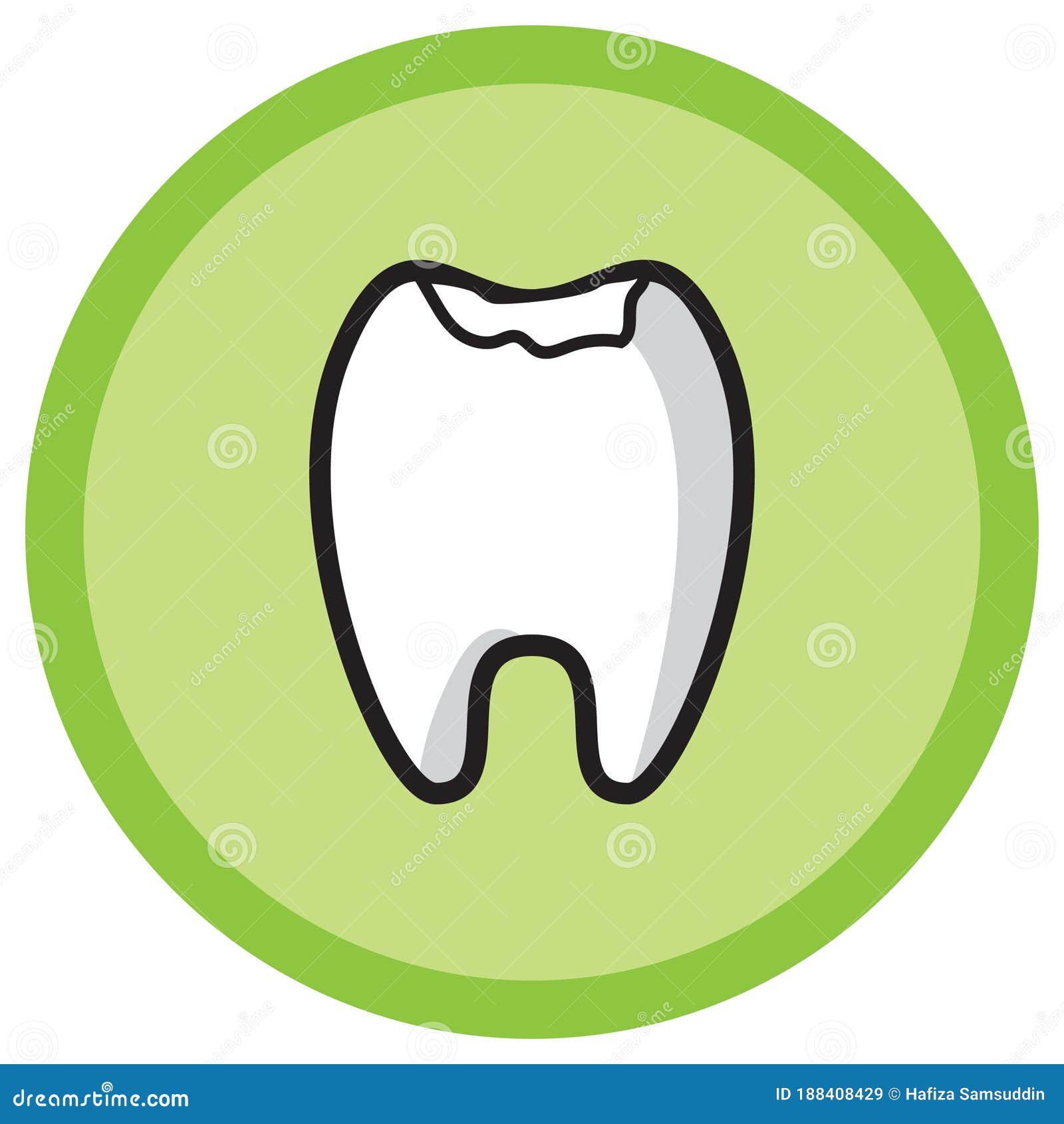 Tooth with Cavity. Vector Illustration Decorative Design Stock Vector ...