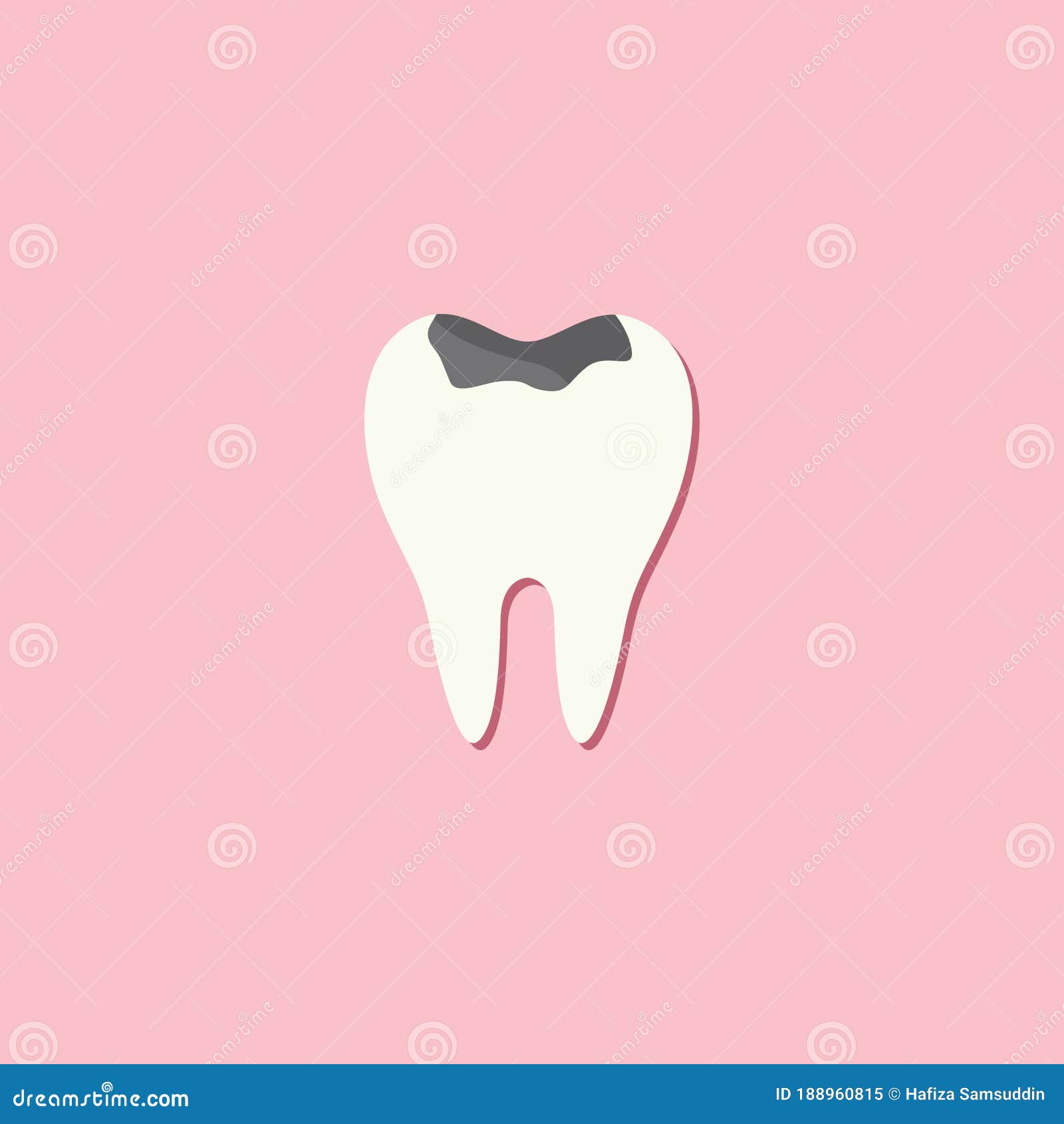 Tooth with Cavity. Vector Illustration Decorative Design Stock Vector ...
