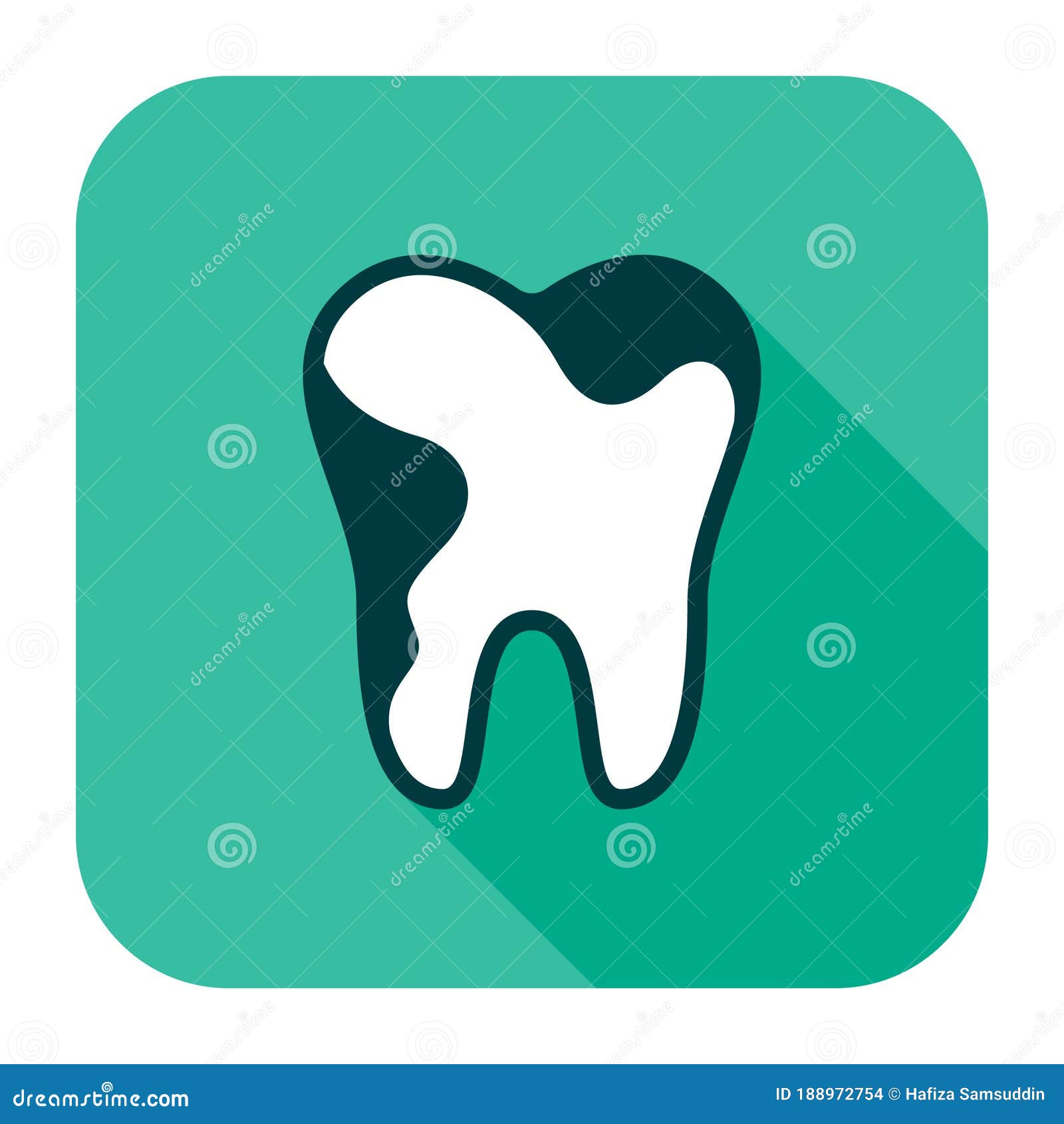 Tooth with Cavity. Vector Illustration Decorative Design Stock Vector ...