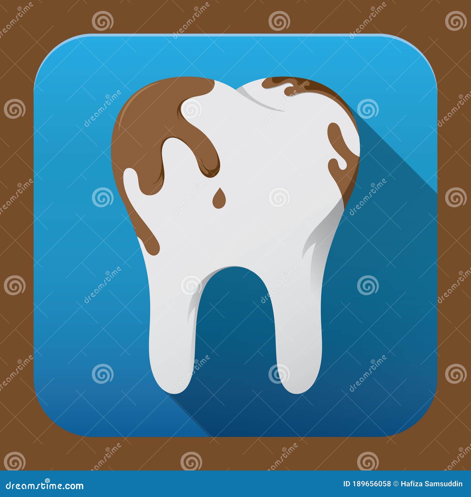 Tooth with Cavity. Vector Illustration Decorative Design Stock Vector ...