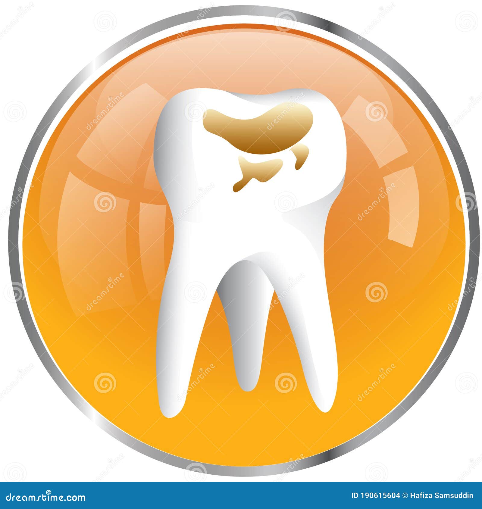Tooth with Cavity. Vector Illustration Decorative Design Stock Vector ...
