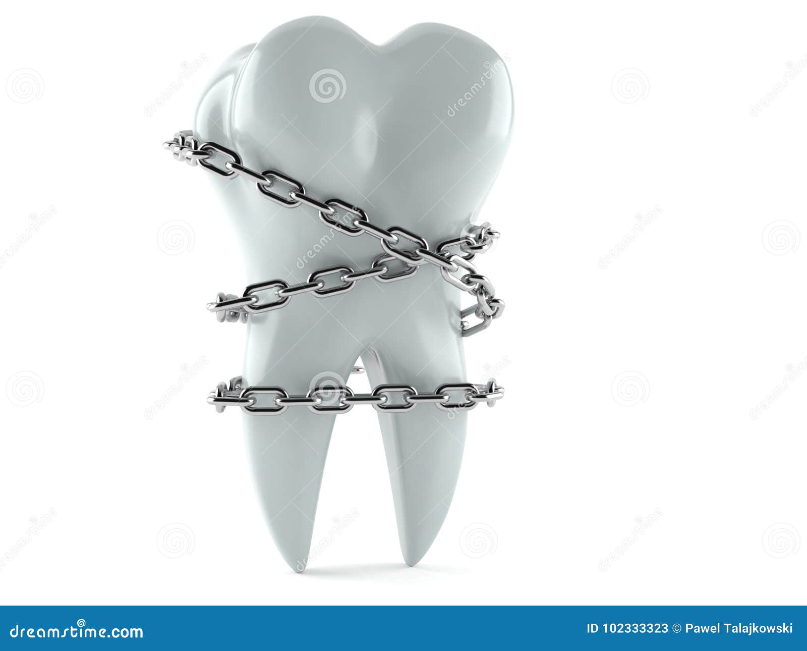 Tooth with chain stock illustration. Illustration of protect - 102333323