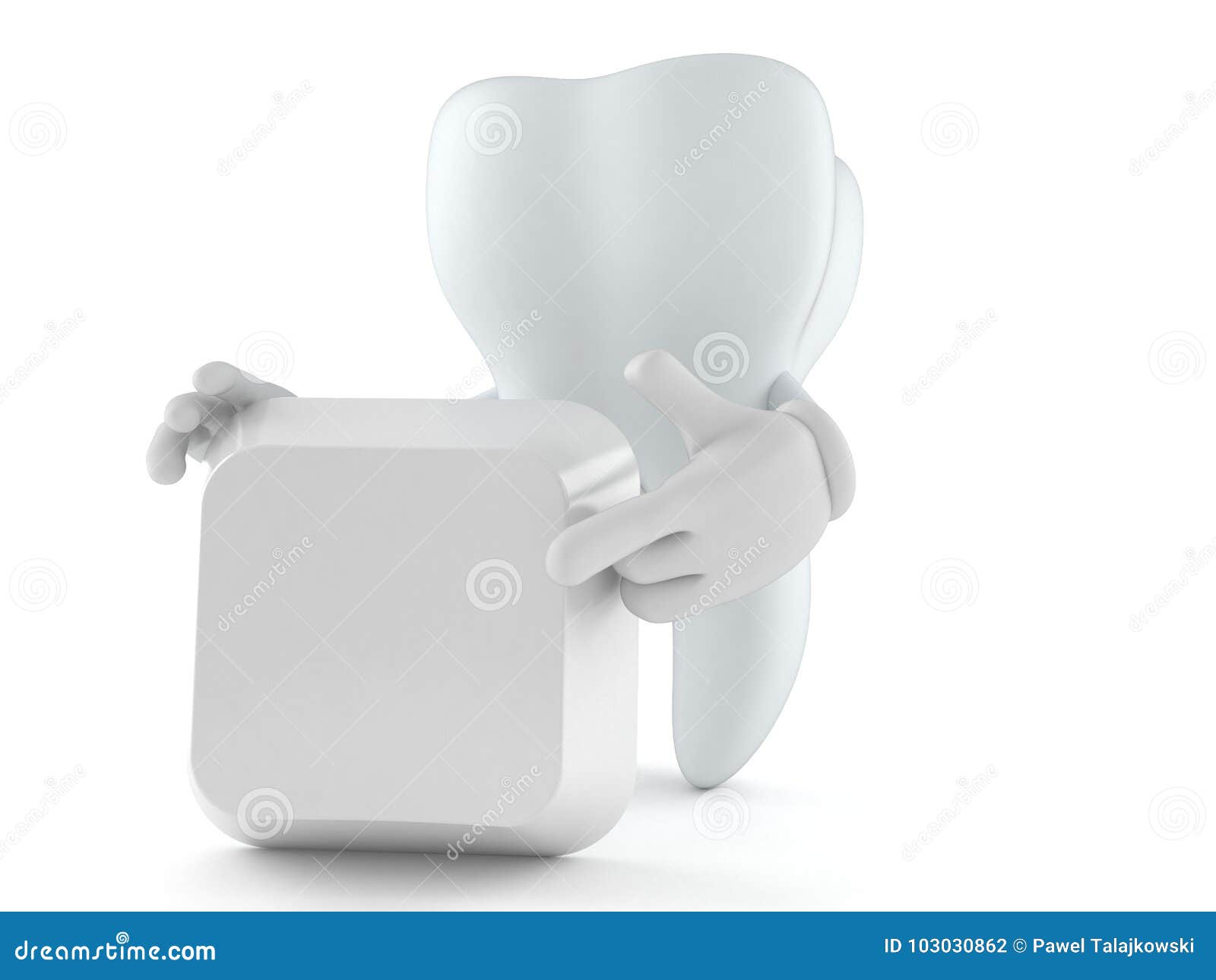 Tooth Character with Blank Keyboard Button Stock Illustration ...