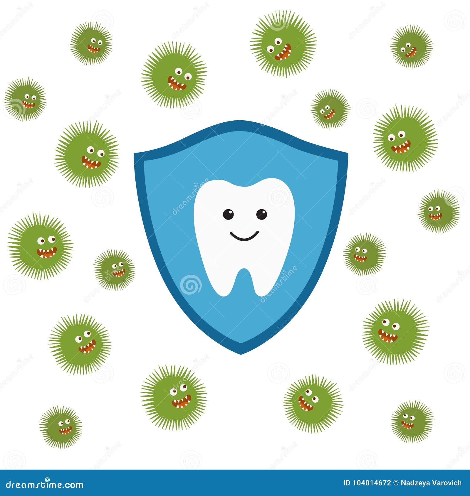 Germs Attack The Teeth And Spoil Them Vector Illustration ...