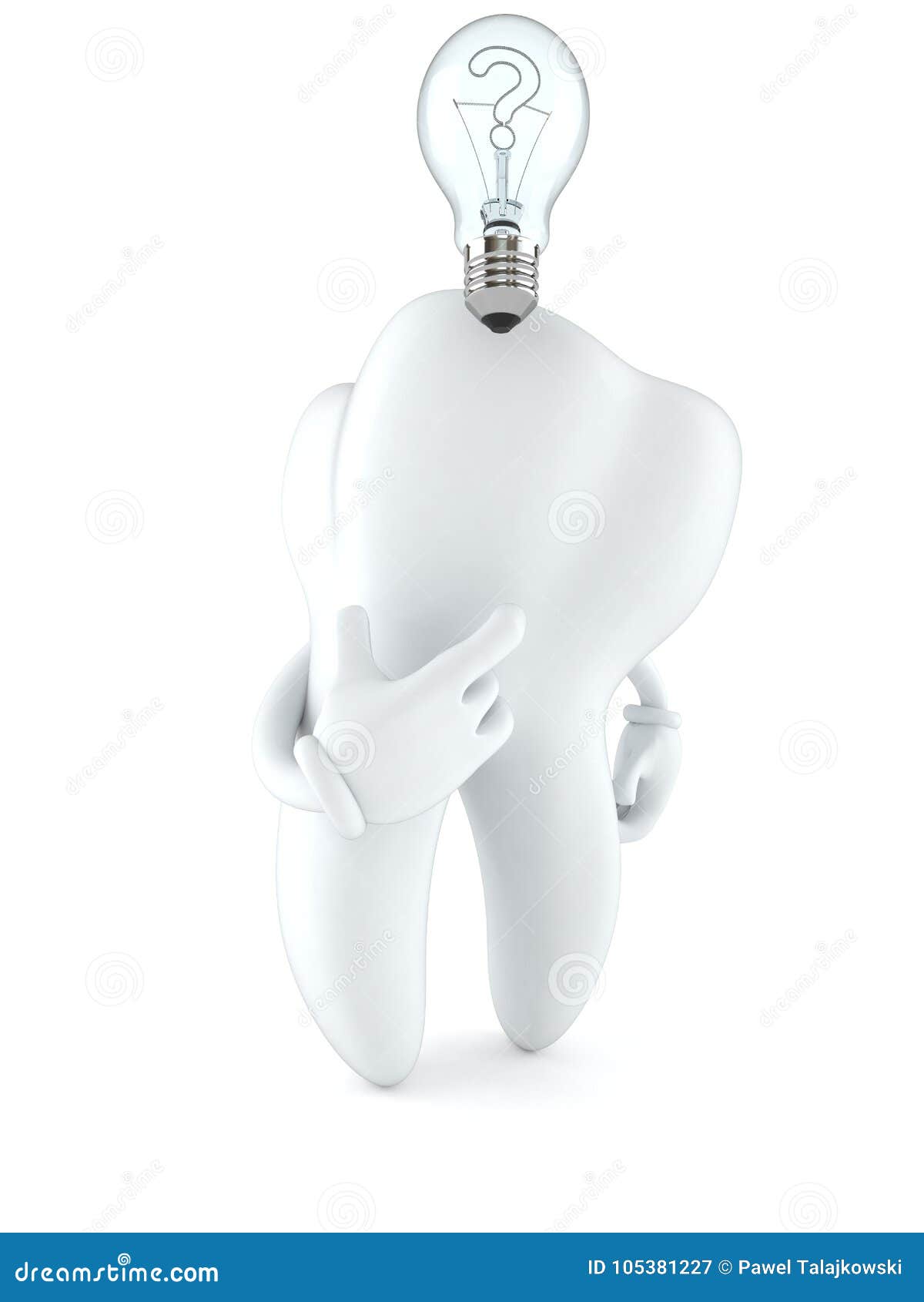 Tooth character thinking stock illustration. Illustration of electric ...