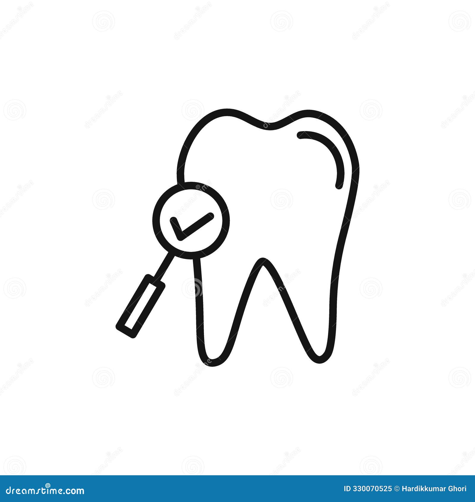 Tooth Check Thin Line Icon Set Stock Illustration - Illustration of ...
