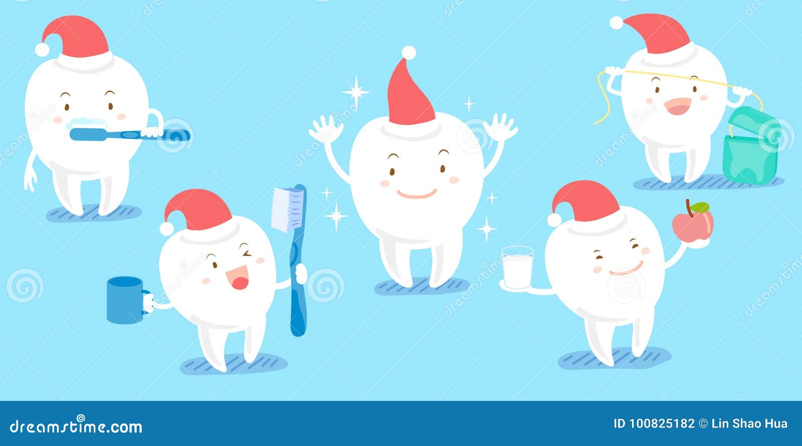 Tooth with christmas stock illustration. Illustration of christmas ...