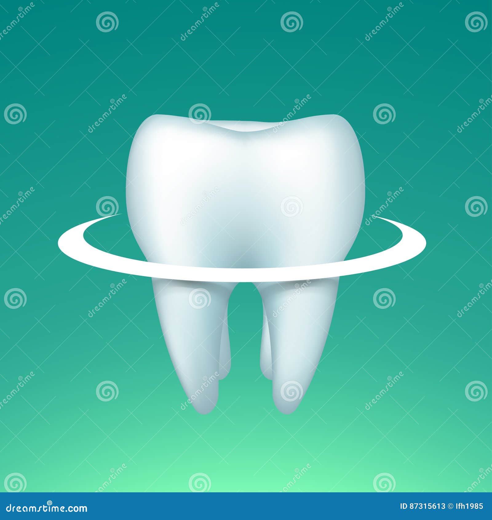 Tooth with Circle on Bright Stock Vector - Illustration of decay ...