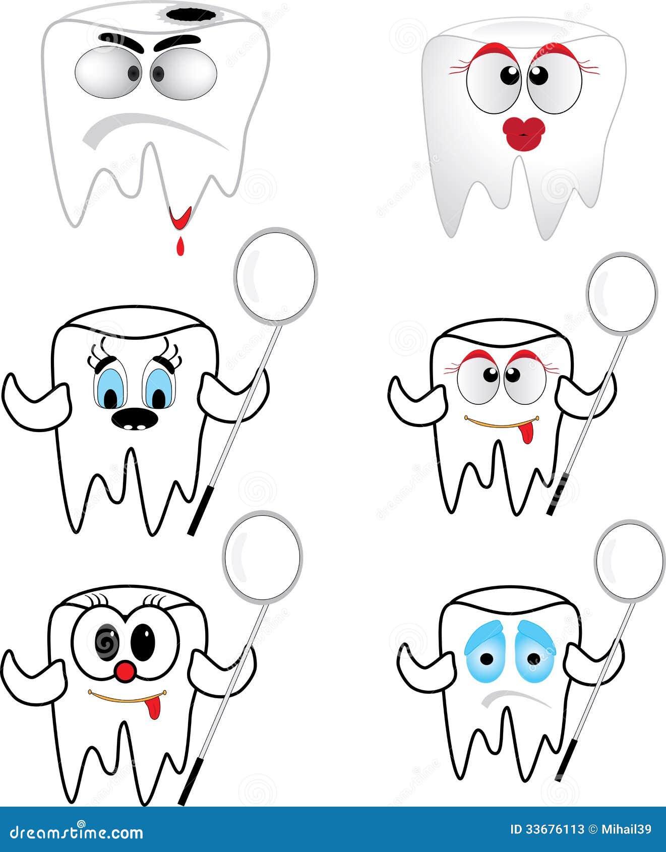 Tooth collection stock illustration. Illustration of dentalcare - 33676113