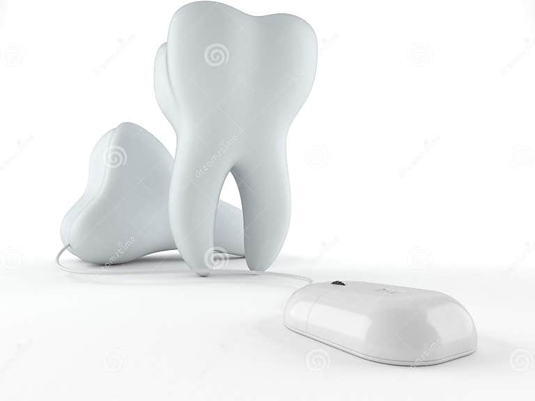Tooth with computer mouse stock illustration. Illustration of white ...