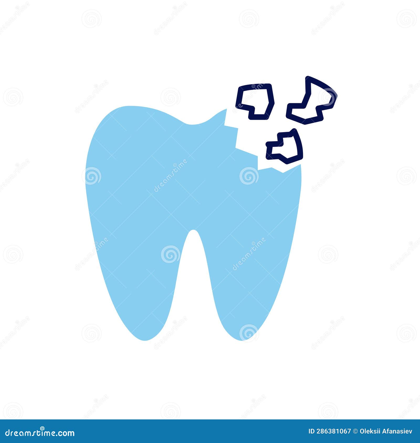 Tooth Crash Icon stock vector. Illustration of clean - 286381067