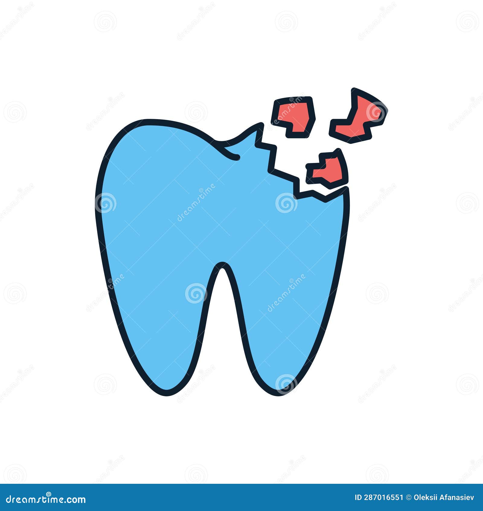 Tooth Crash Icon stock illustration. Illustration of human - 287016551