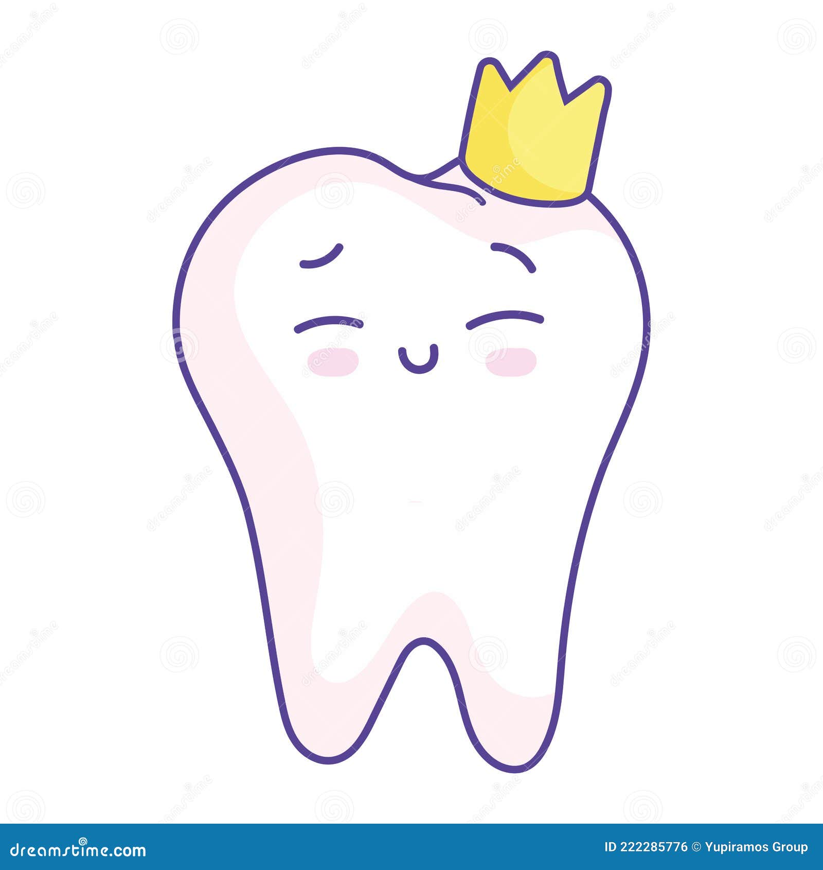 Tooth In Crown And Chewing Gum Cartoon Vector | CartoonDealer.com #18600065