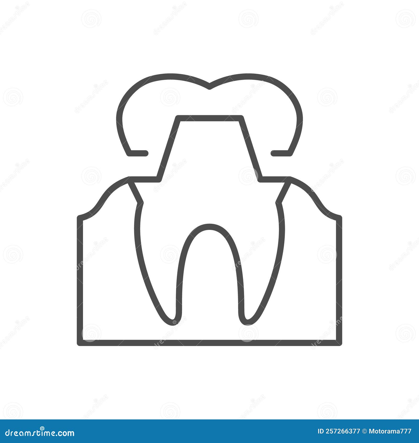 Tooth Crown Line Outline Icon Stock Vector - Illustration of ...