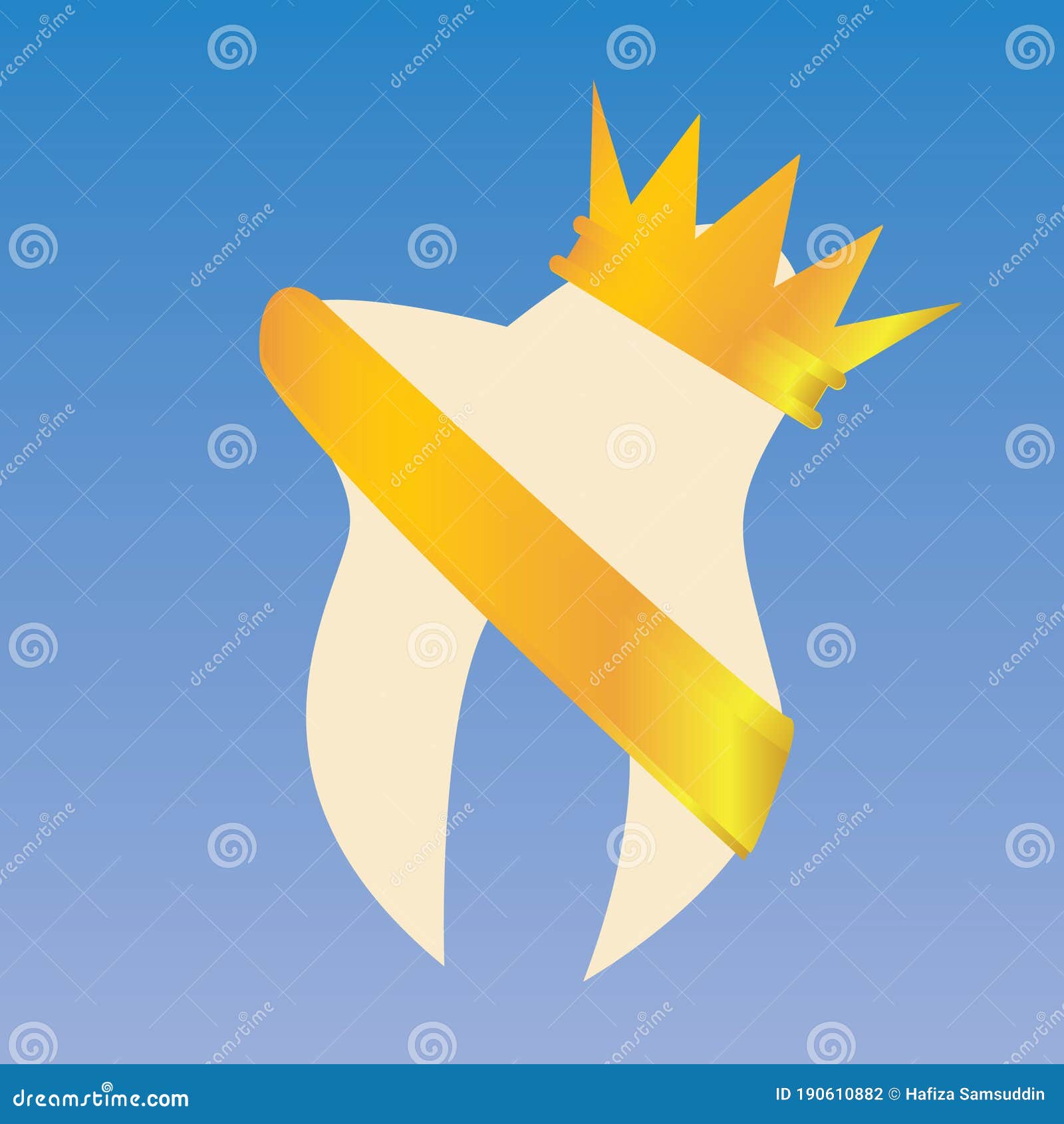 Tooth with Crown. Vector Illustration Decorative Design Stock Vector ...