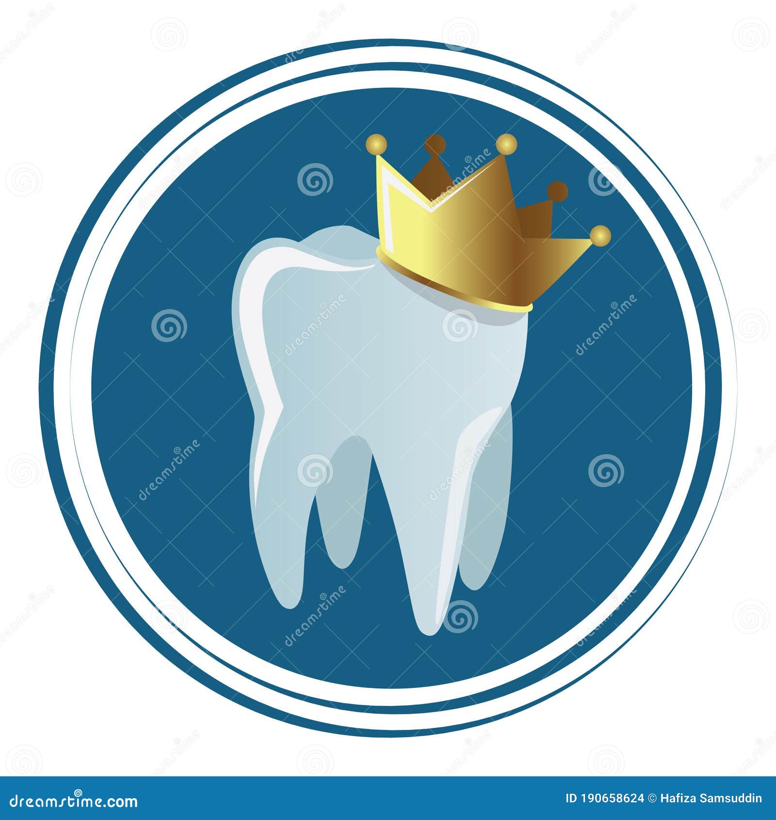Tooth with Crown. Vector Illustration Decorative Design Stock Vector ...