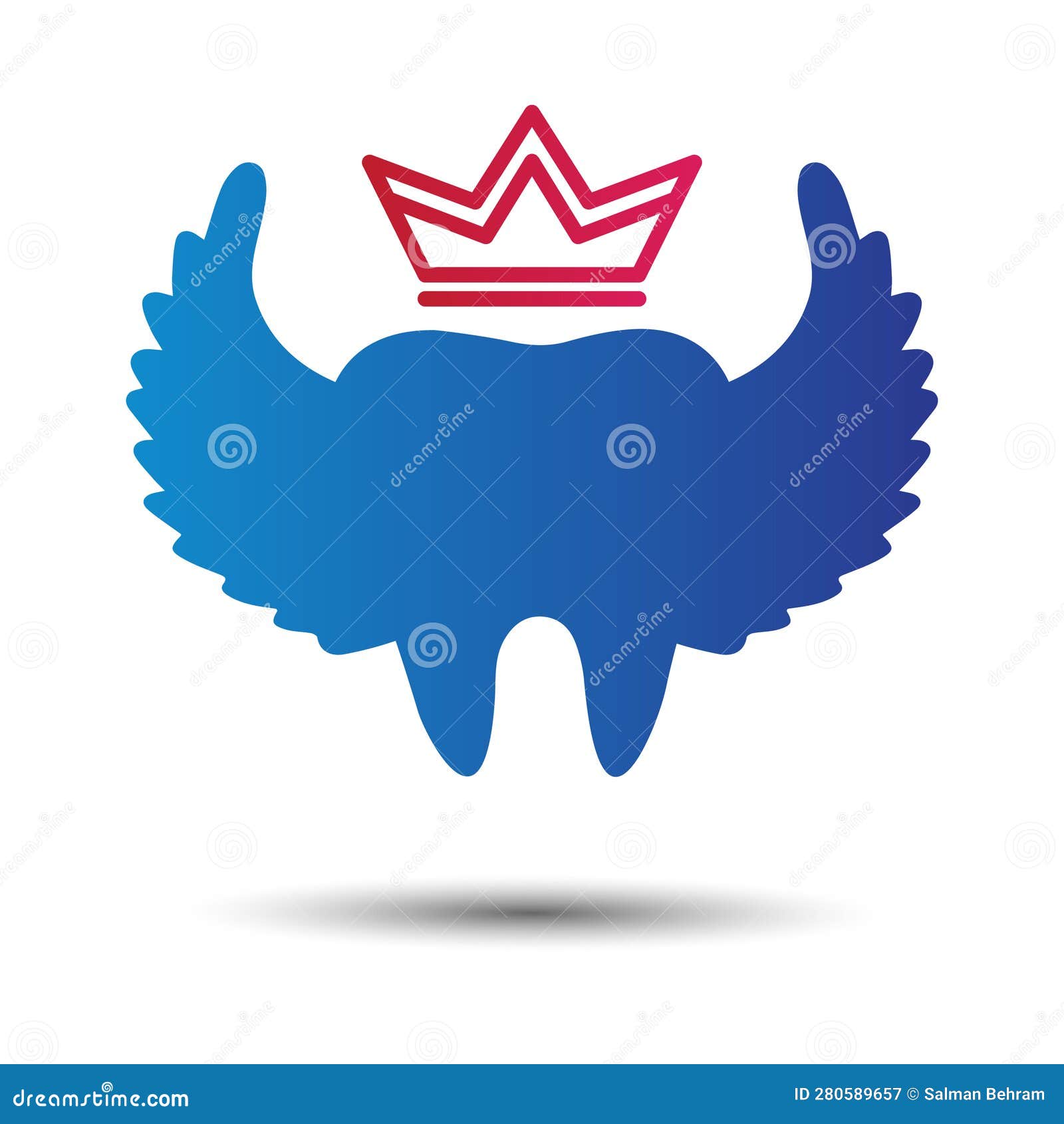 Tooth with Crown Vector Templete Stock Vector - Illustration of tooth ...