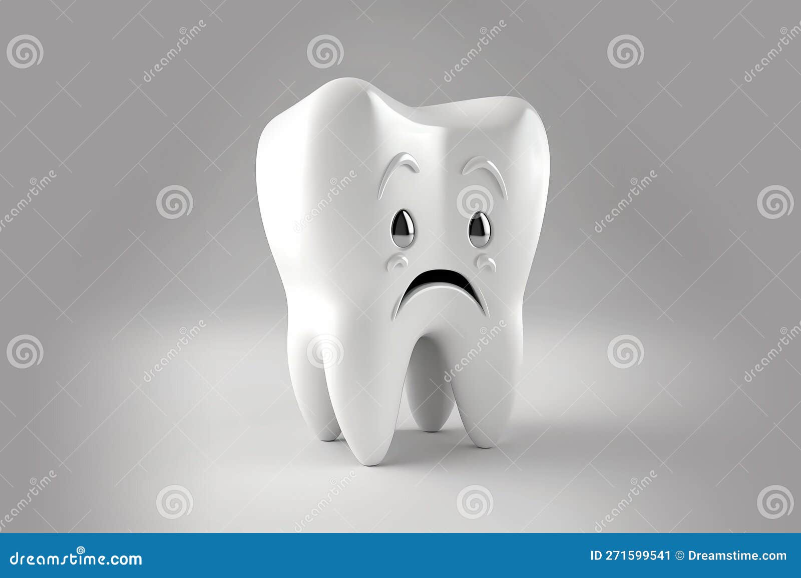 Tooth with a Crying Face. 3d Render Stock Illustration - Illustration ...