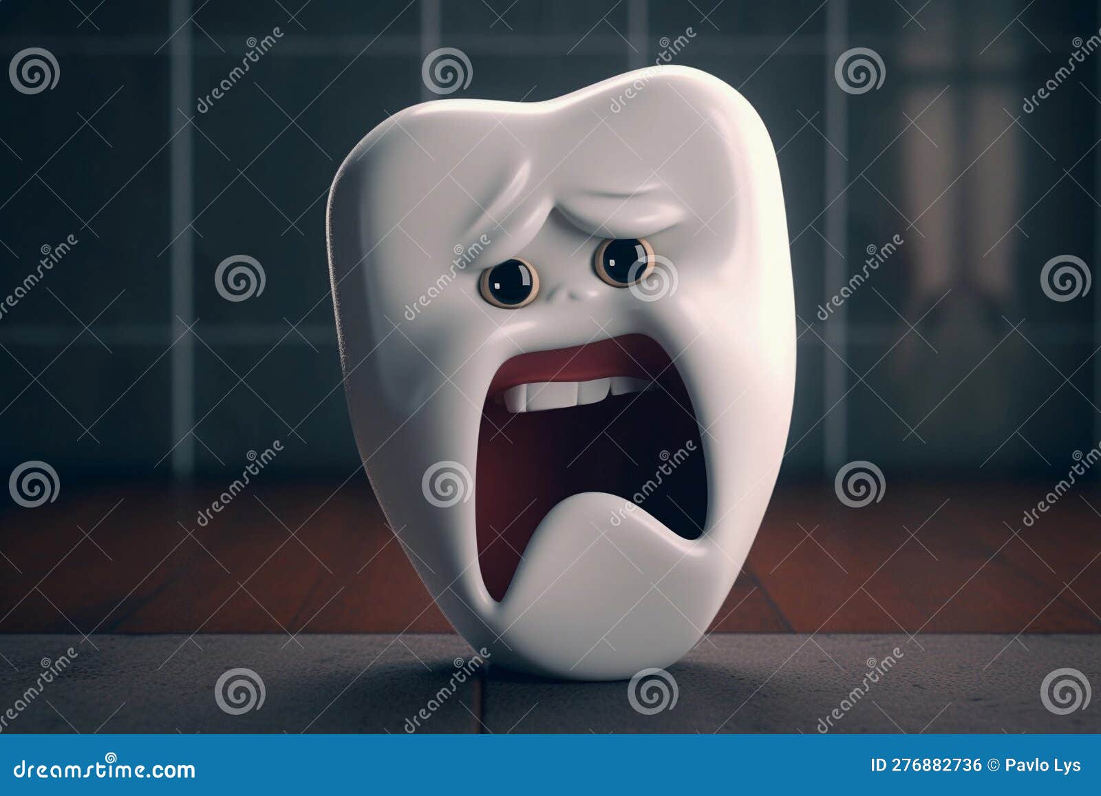 Tooth is Crying and Unhappy. AI Generated Stock Illustration ...