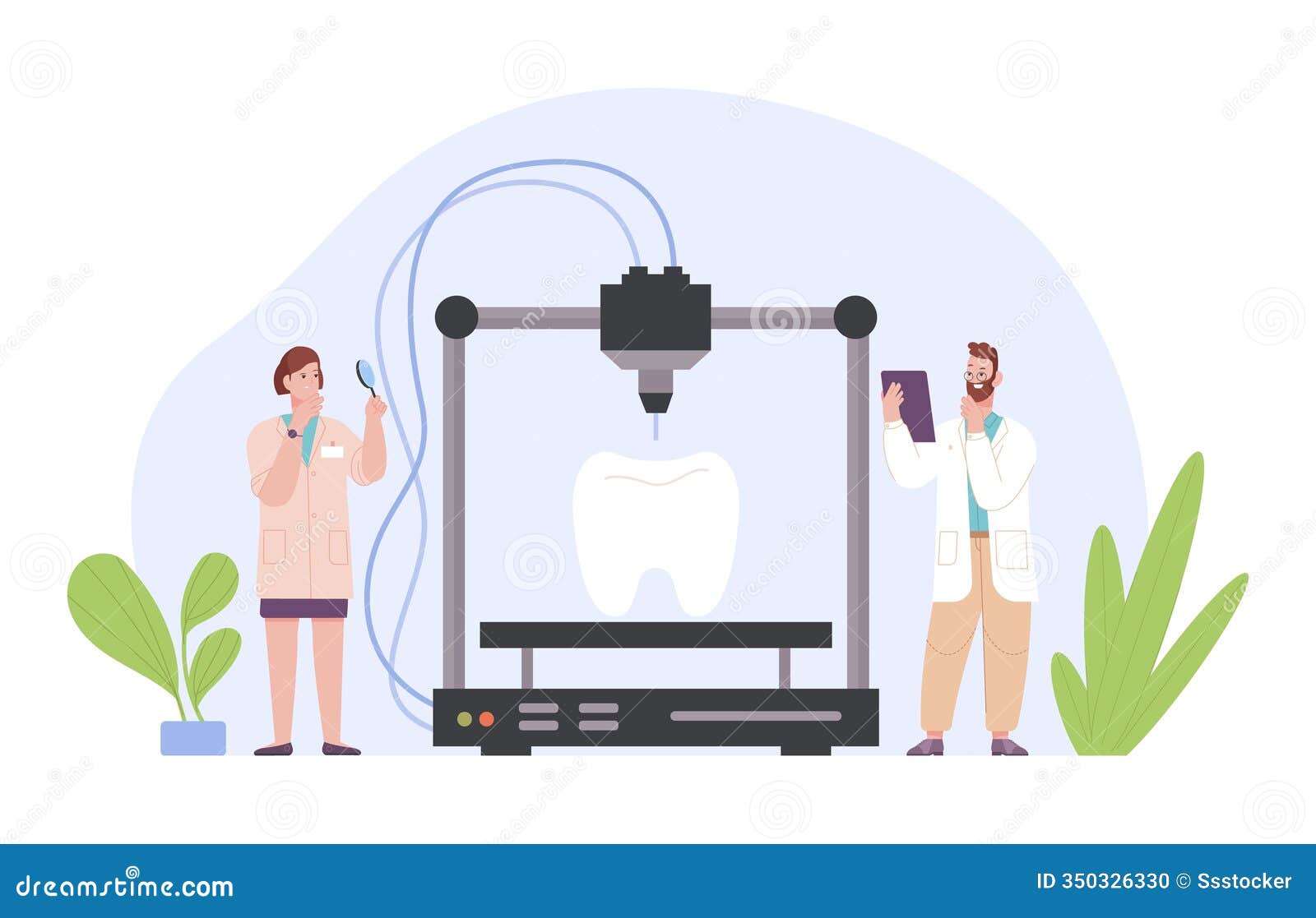 Tooth 3d Printing. Dentistry Scientist Engineer Print Teeth Model ...