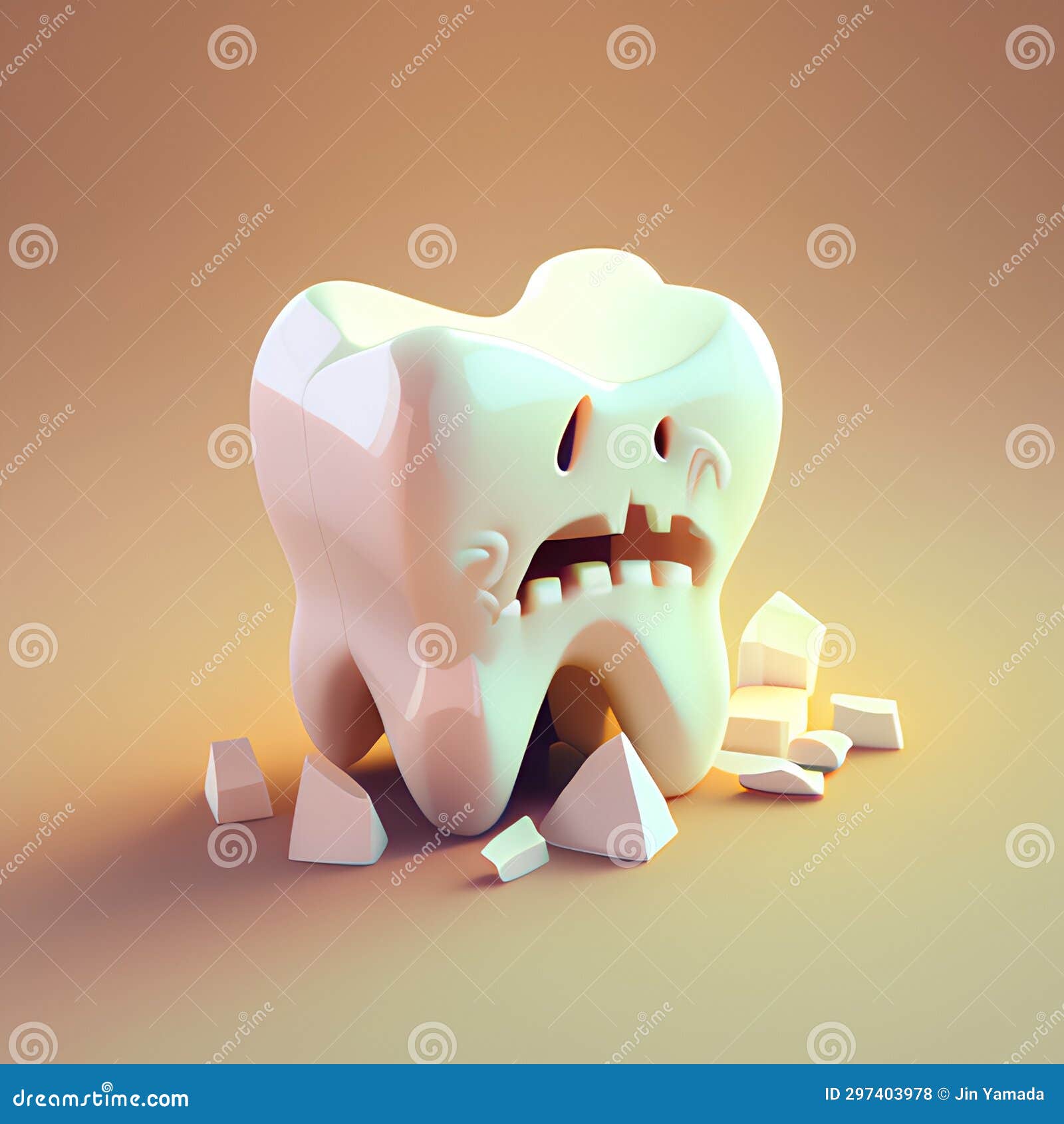 Tooth Decay. 3d Illustration Stock Illustration - Illustration of ...