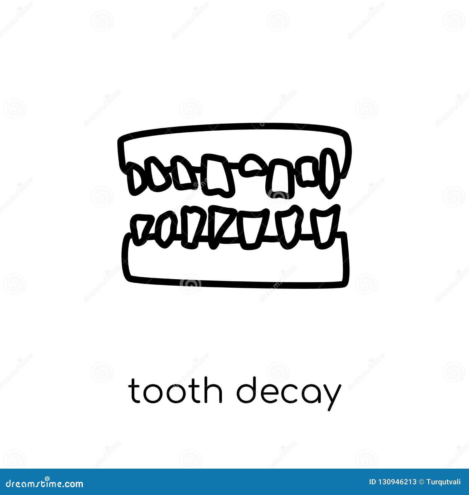 Tooth Decay Icon. Trendy Modern Flat Linear Vector Tooth Decay I Stock ...