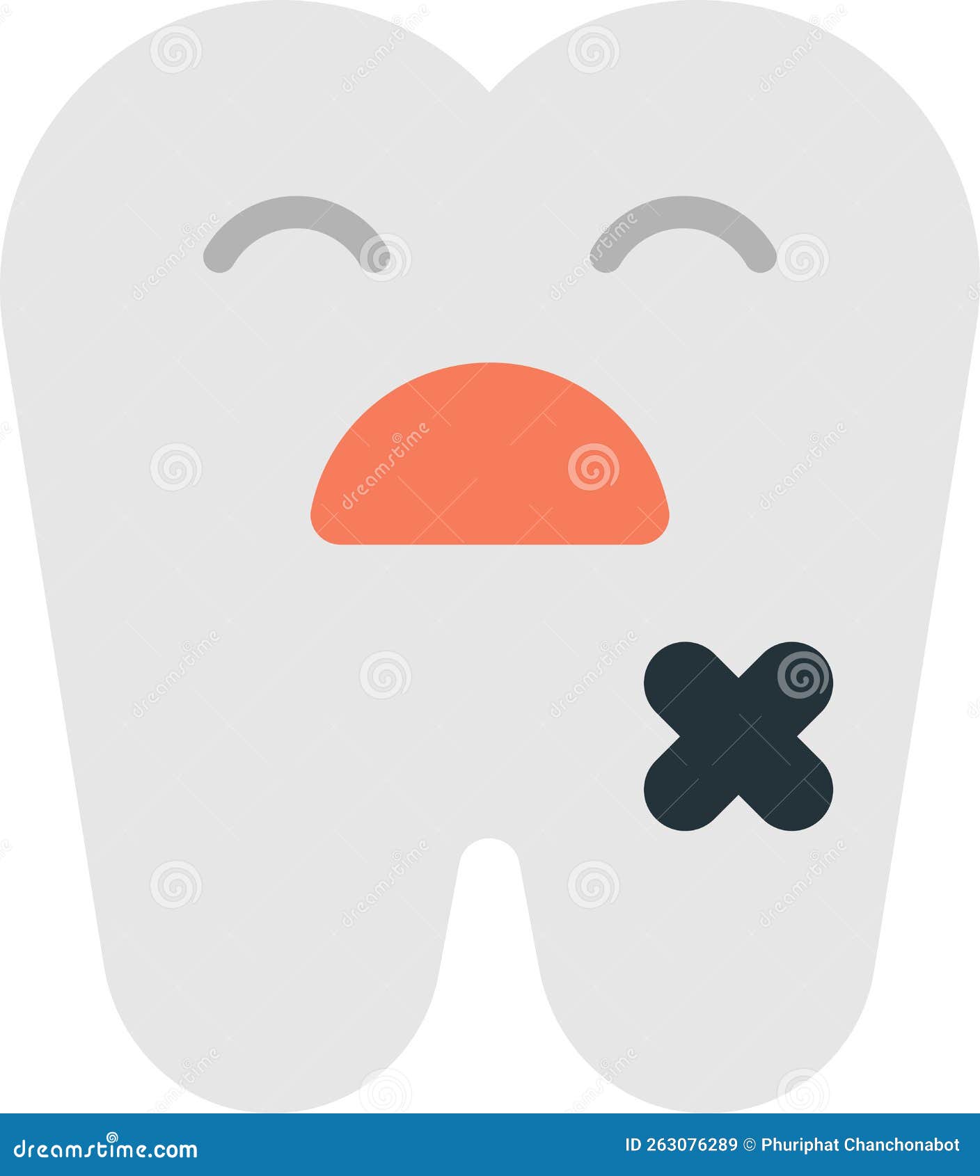 Tooth Decay Illustration in Minimal Style Stock Vector - Illustration ...