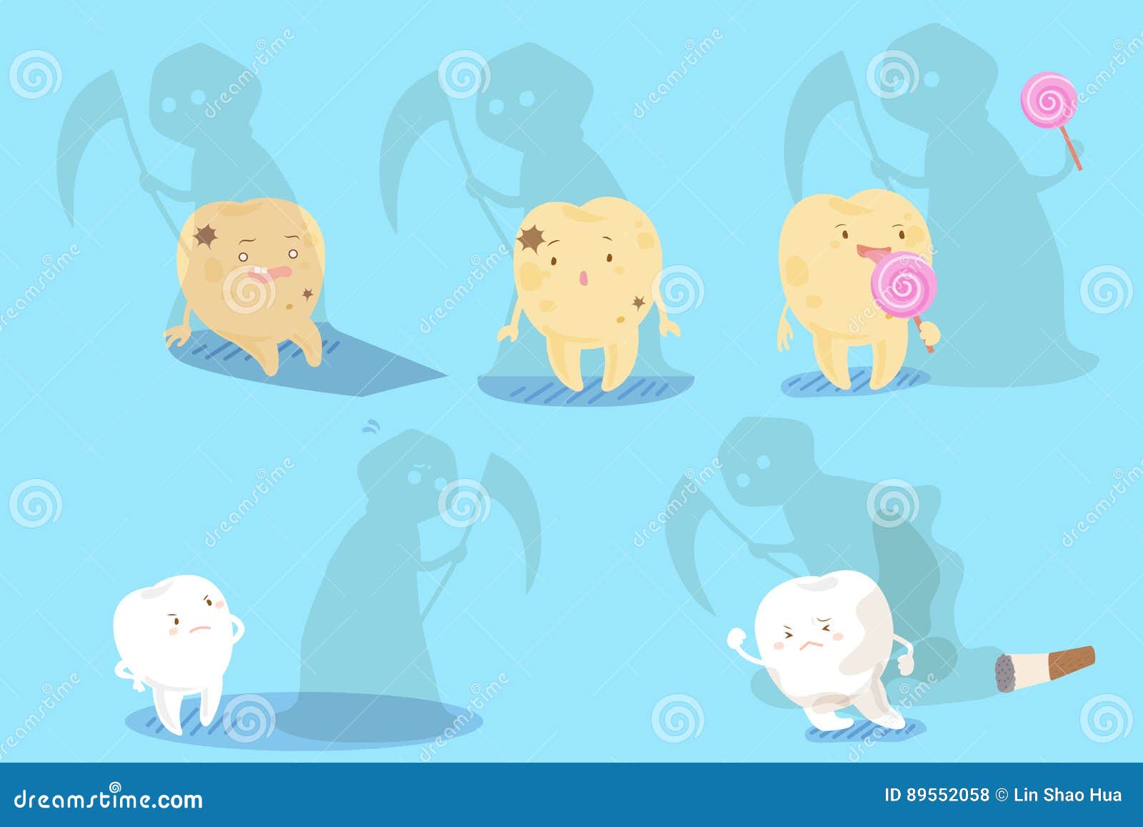 Tooth with decay problem stock vector. Illustration of healthy - 89552058