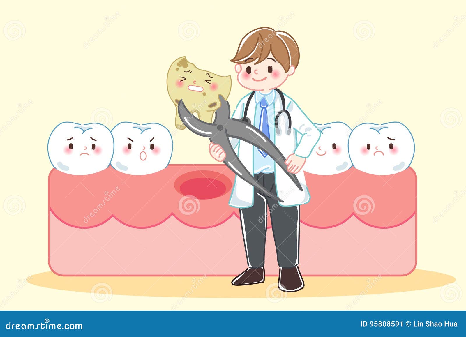 Tooth decay problem stock vector. Illustration of cavity - 95808591