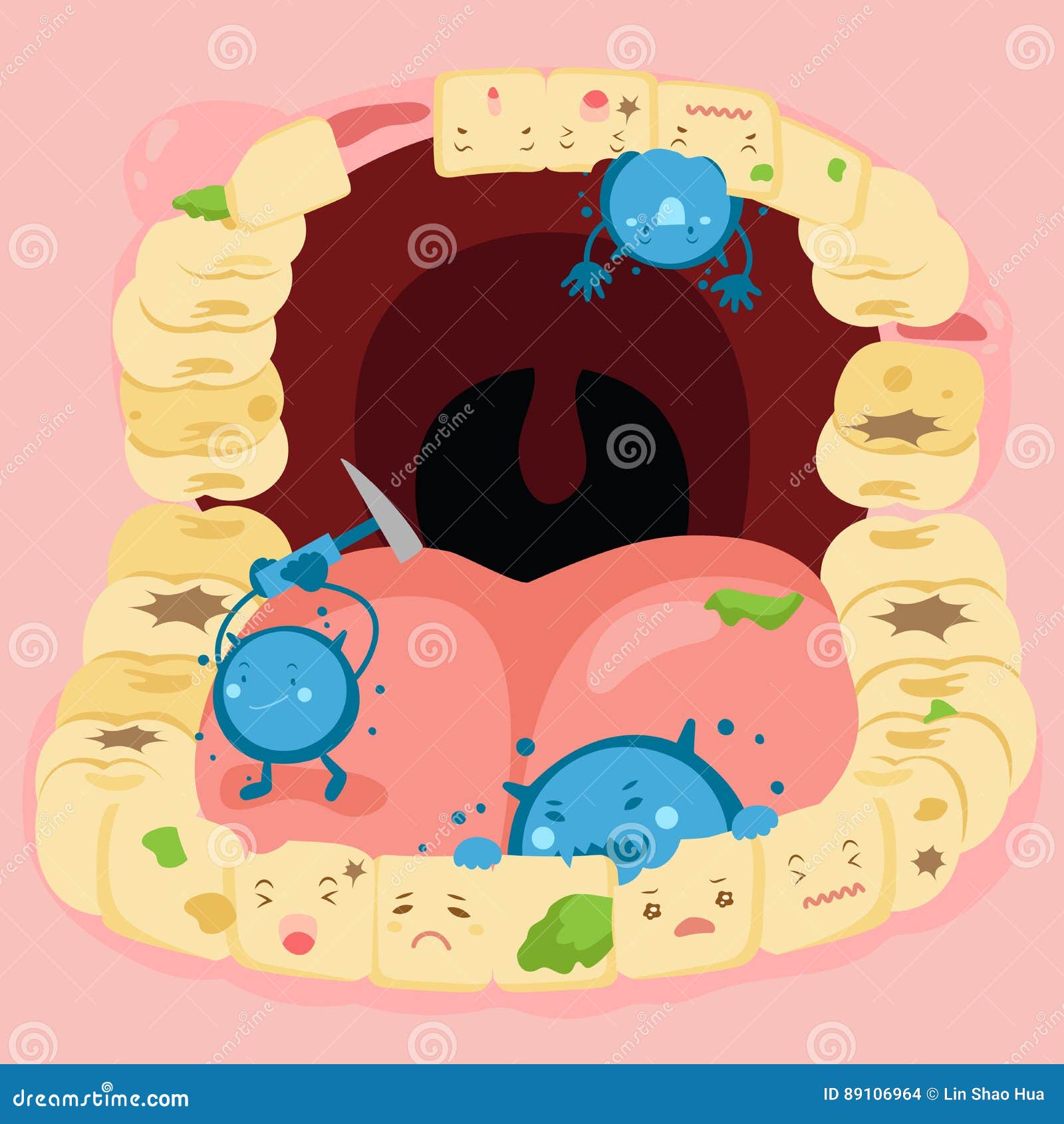 Tooth With Decay Problem Vector Illustration | CartoonDealer.com #89106964