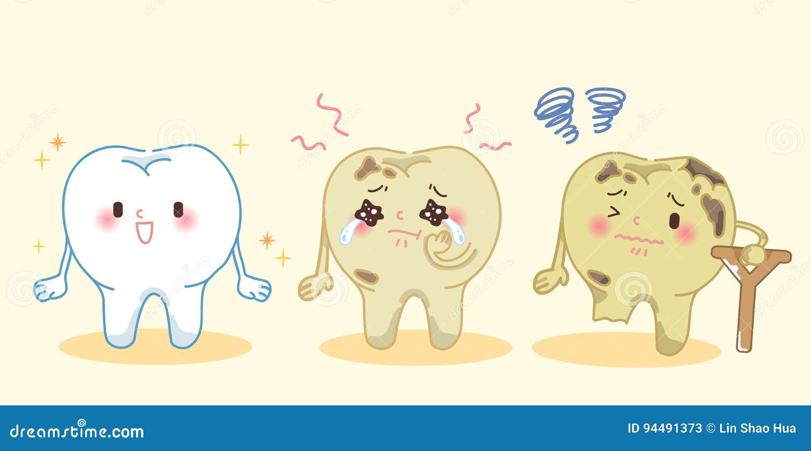 Tooth with decay problem stock vector. Illustration of concept - 94491373