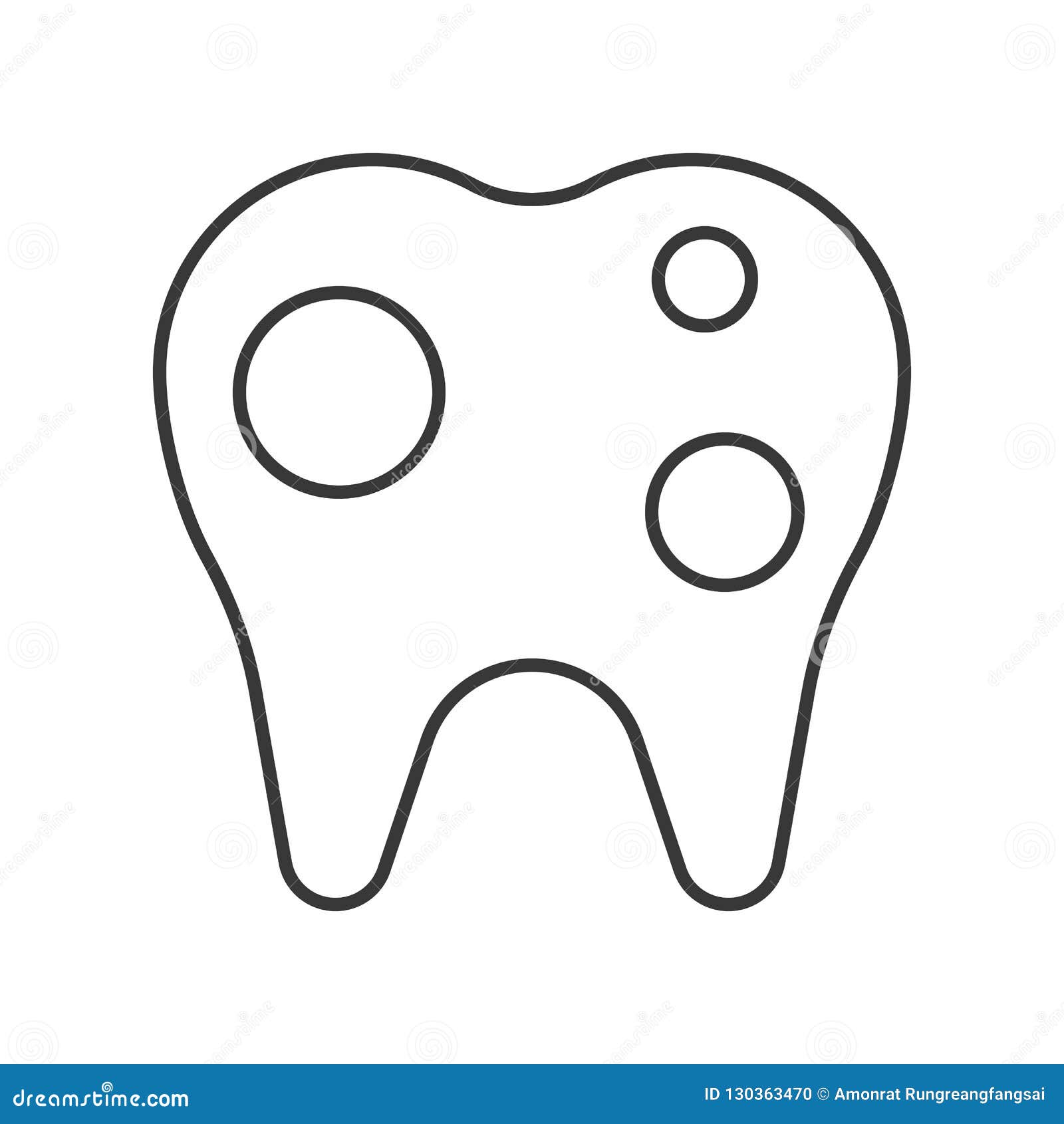 Tooth Decayed, Simple Outline Vector Illustration Icon Stock Vector ...