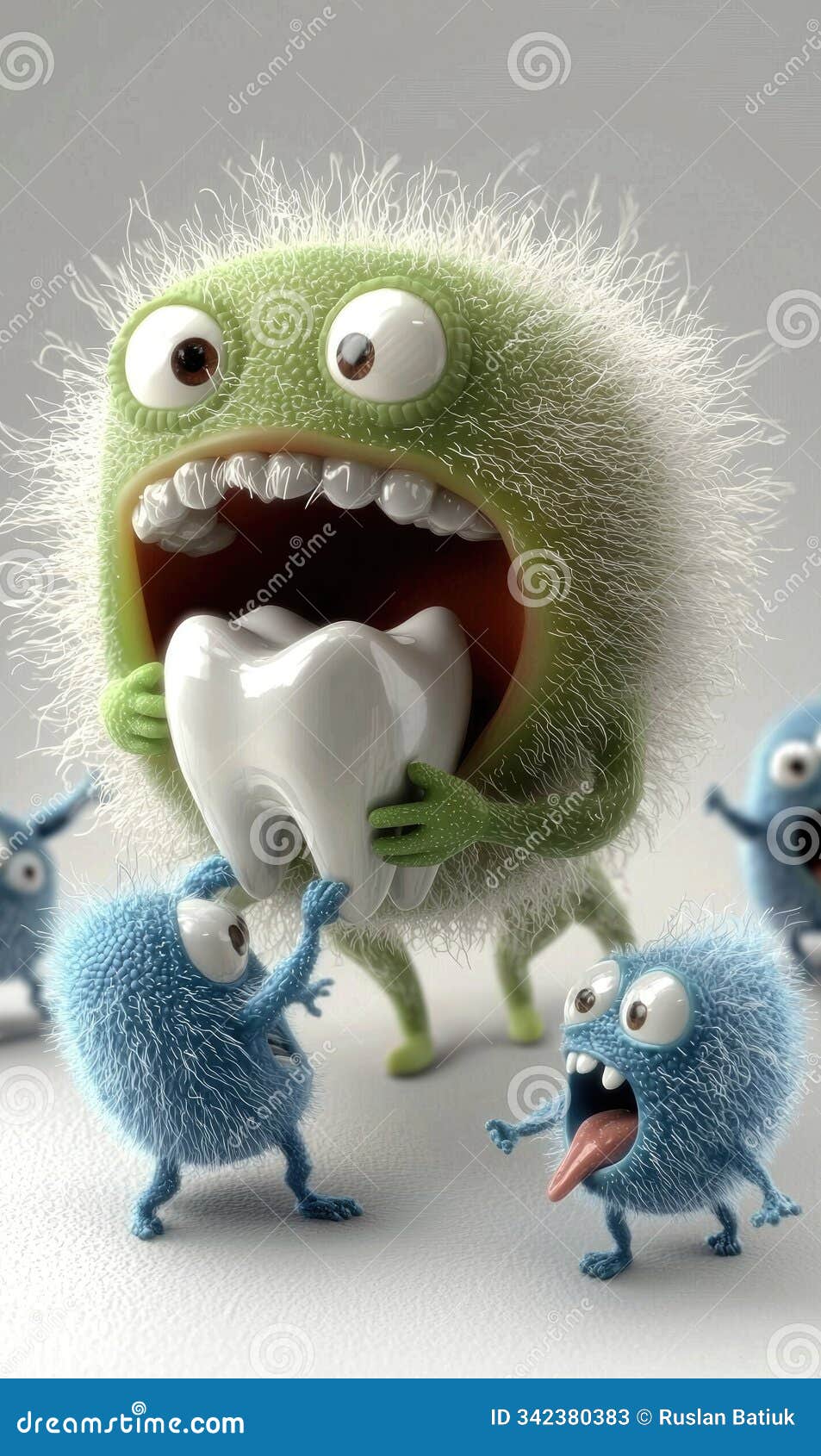 Tooth Defense: Imaginary Monsters Confronting Healthy Tooth, Showcasing ...