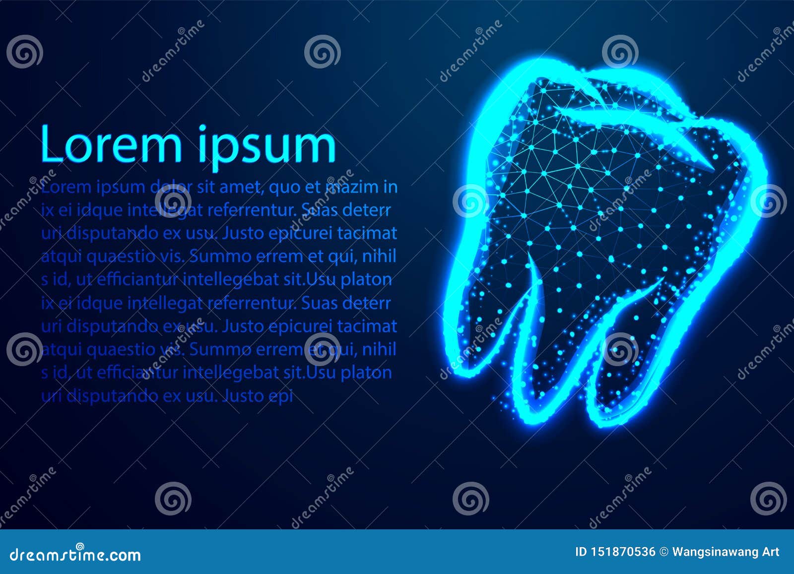 Tooth,Dental, Abstract Low Poly, Triangle, Dot, Line, Polygon. Shine ...