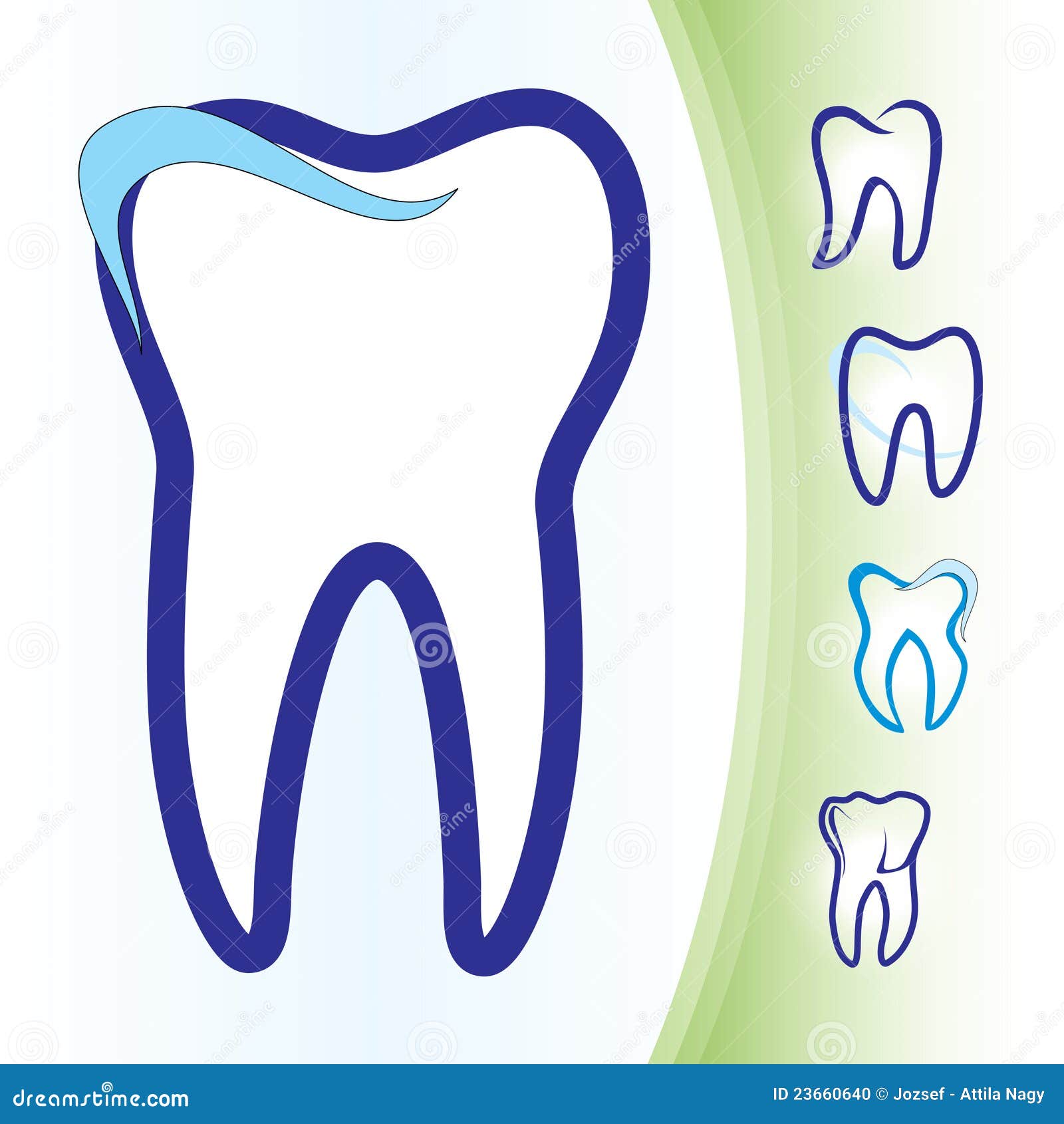 Tooth dental icons set stock vector. Illustration of health - 23660640