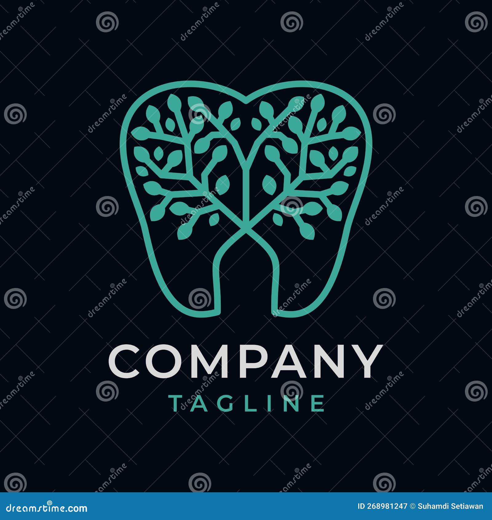 Tooth Dental Tree Logo Design Stock Vector - Illustration of dentistry ...
