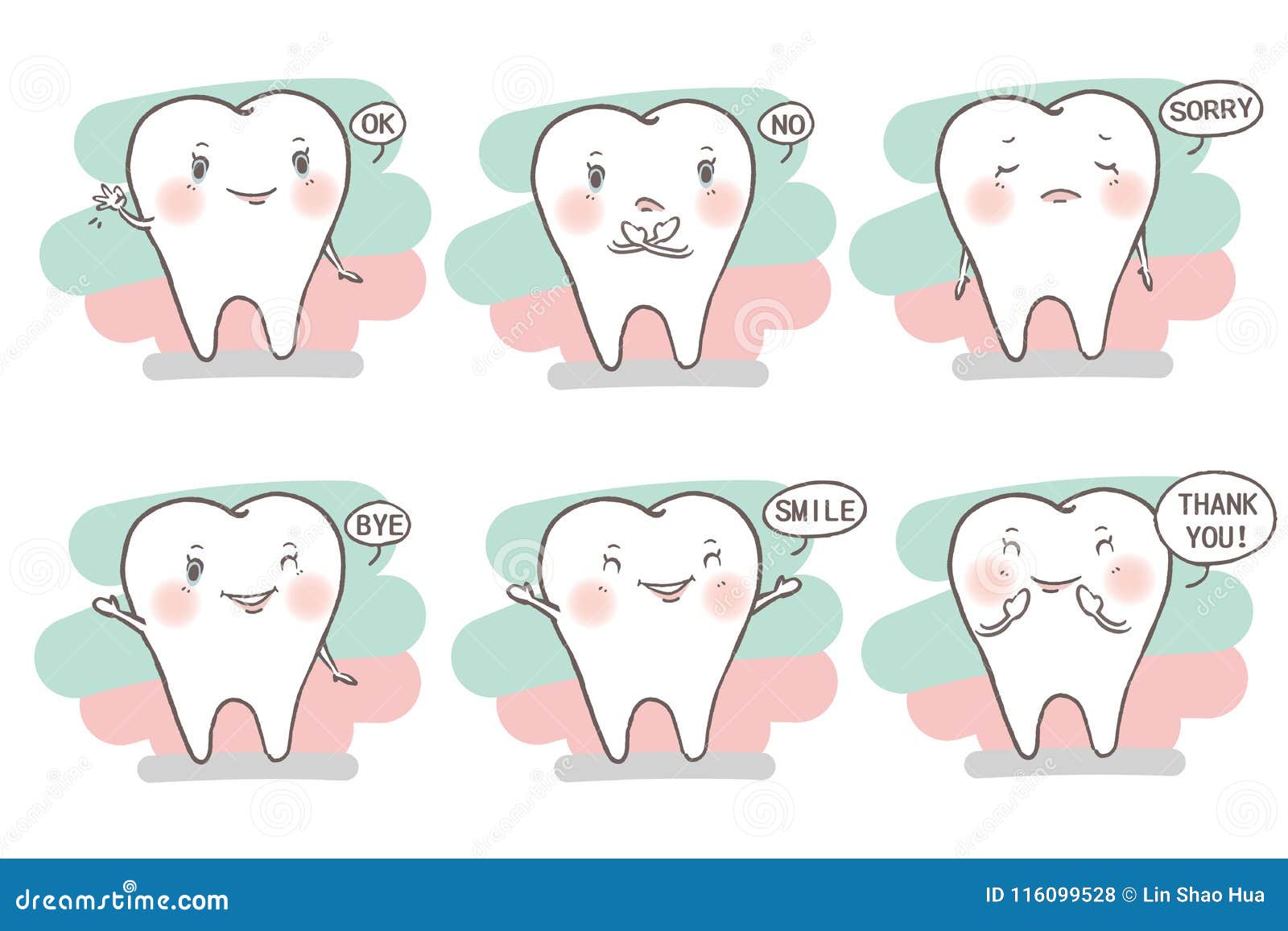 Tooth with Different Emotion Stock Vector - Illustration of healthcare ...