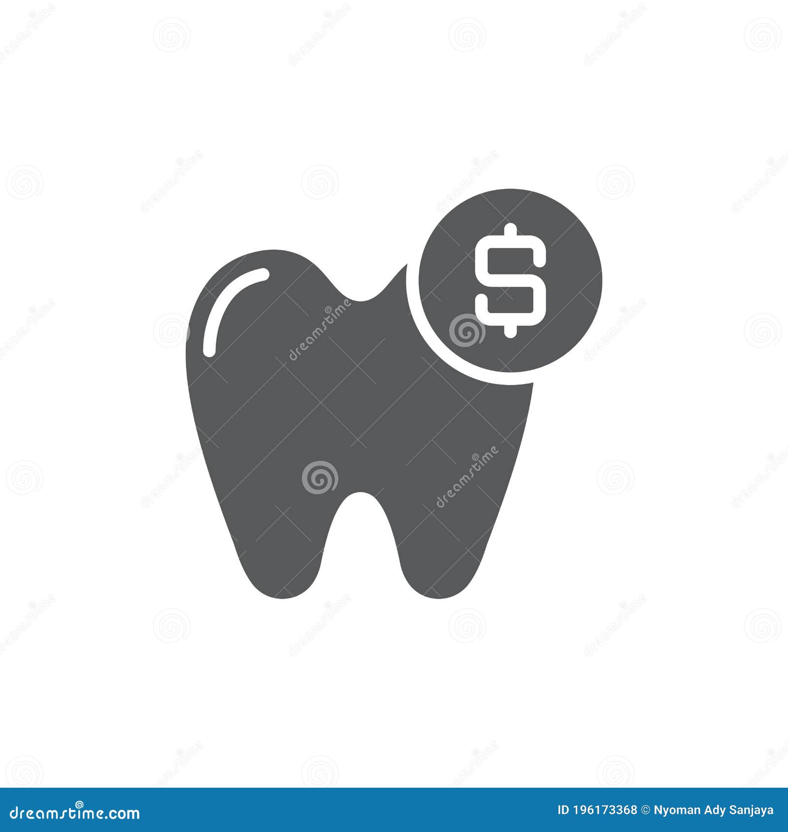 Tooth and Dollar Vector Icon Symbol Isolated on White Background Stock ...