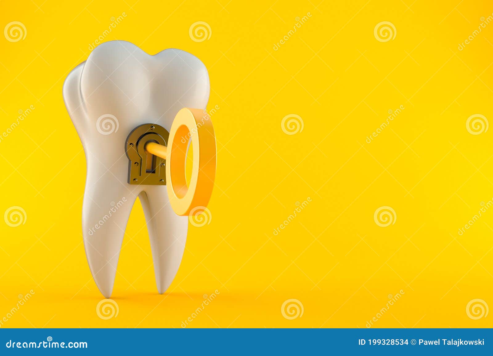 Tooth with door key stock illustration. Illustration of isolated ...